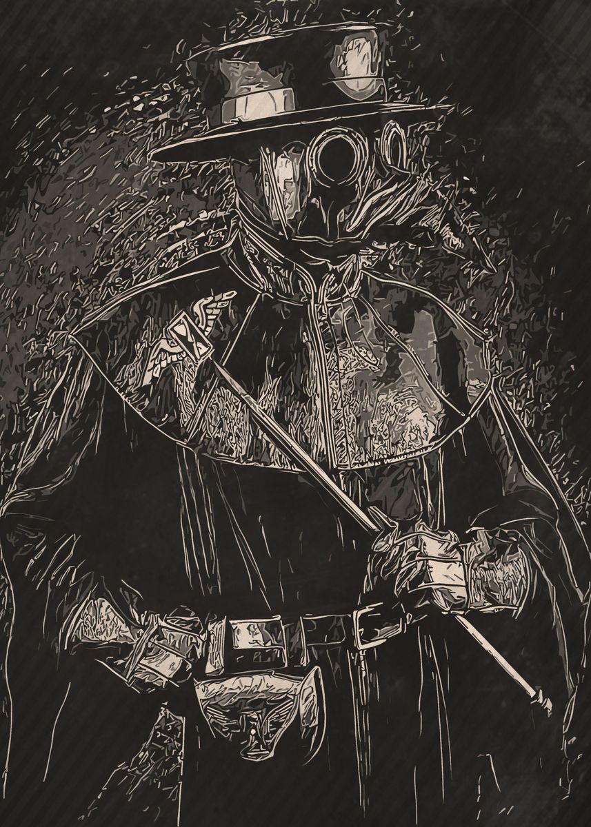 'plague doctor' Poster, picture, metal print, paint by Thogi Gio | Displate