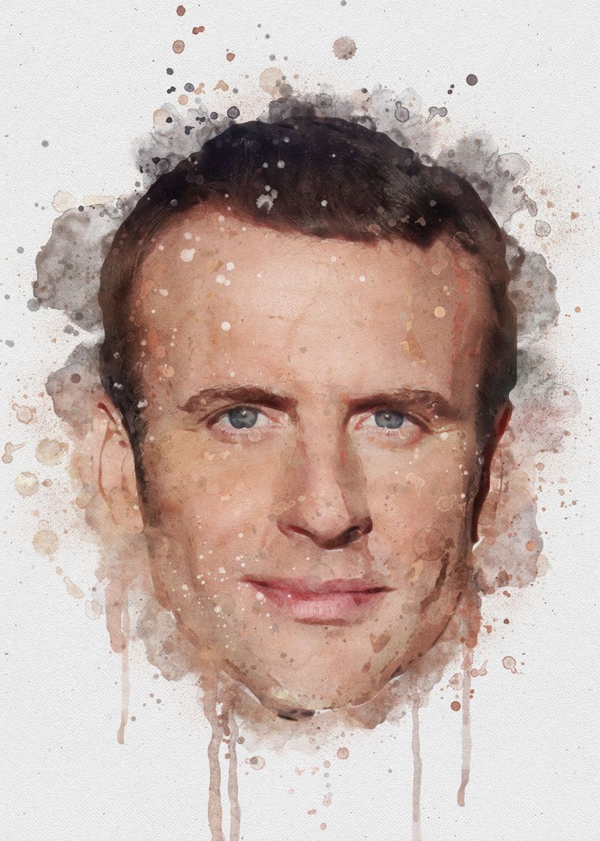 'Emmanuel Macron' Poster, picture, metal print, paint by Kitty Kit ...