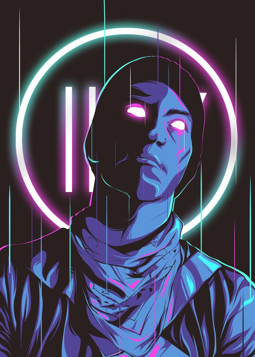 'Josh Dun Purple Neon' Poster, picture, metal print, paint by Danvin ...