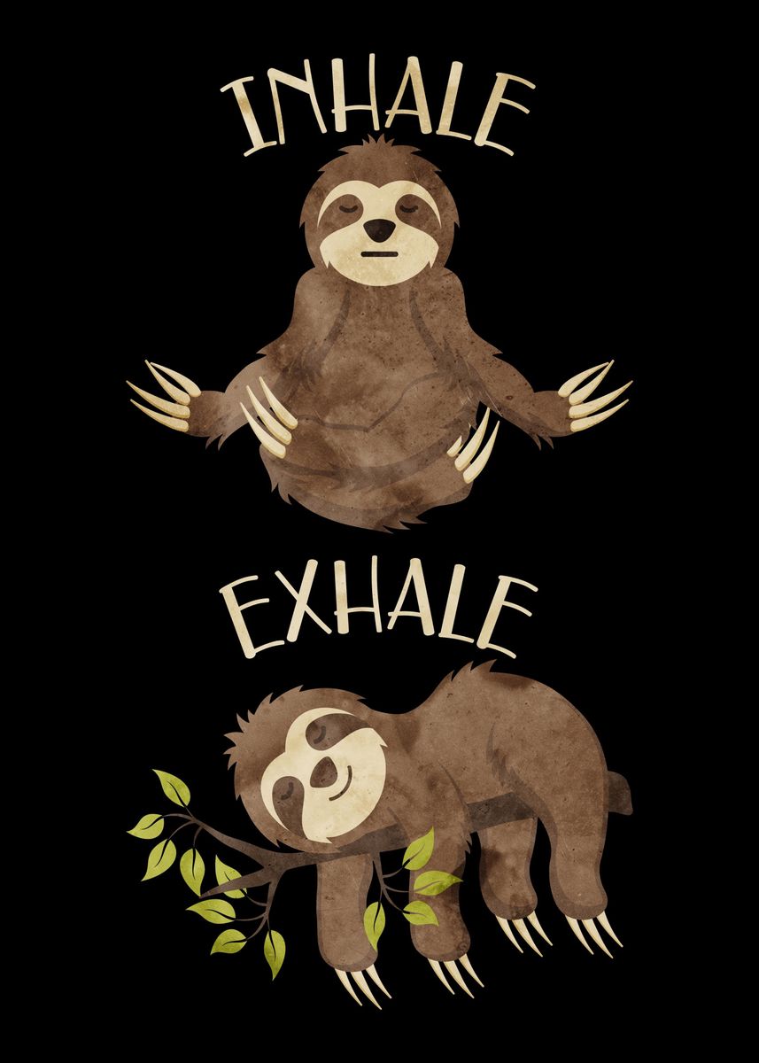 'Funny Sloth Gift For Lazy ' Poster, picture, metal print, paint by ...