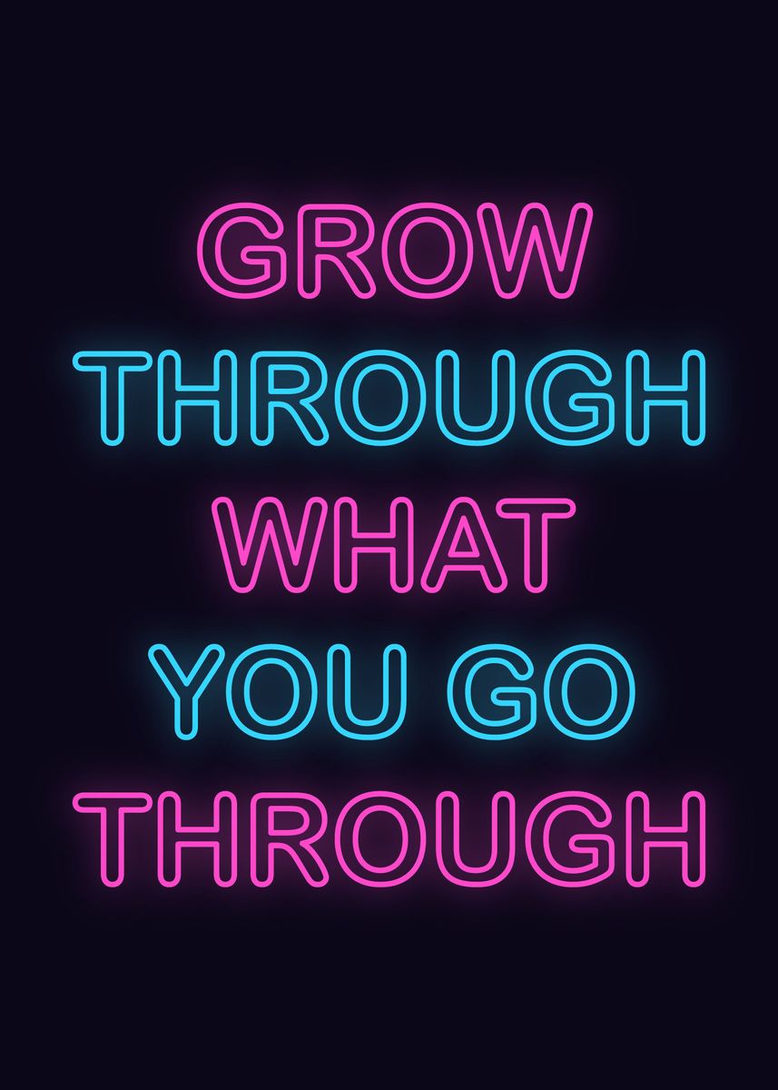 'Neon Motivation Quote' Poster, picture, metal print, paint by Rizalul ...