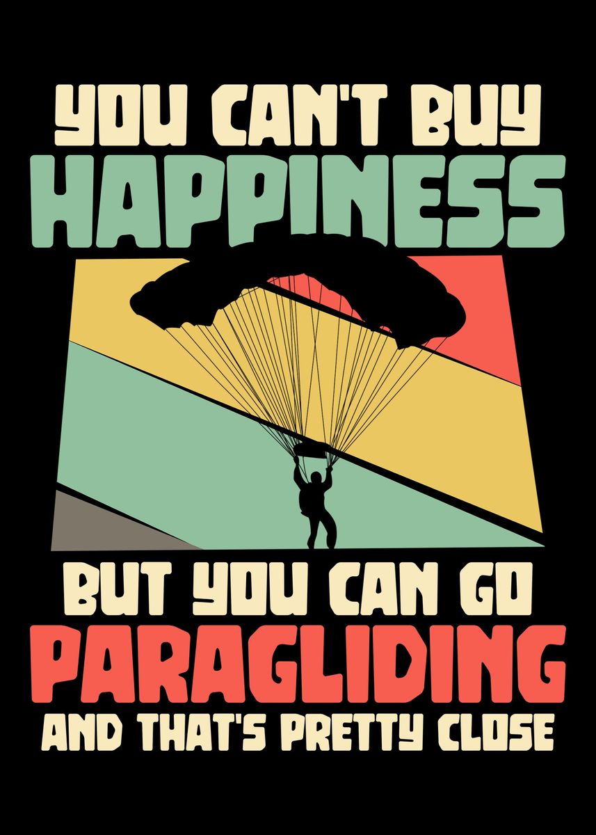 'Paraglider paragliding' Poster, picture, metal print, paint by ...