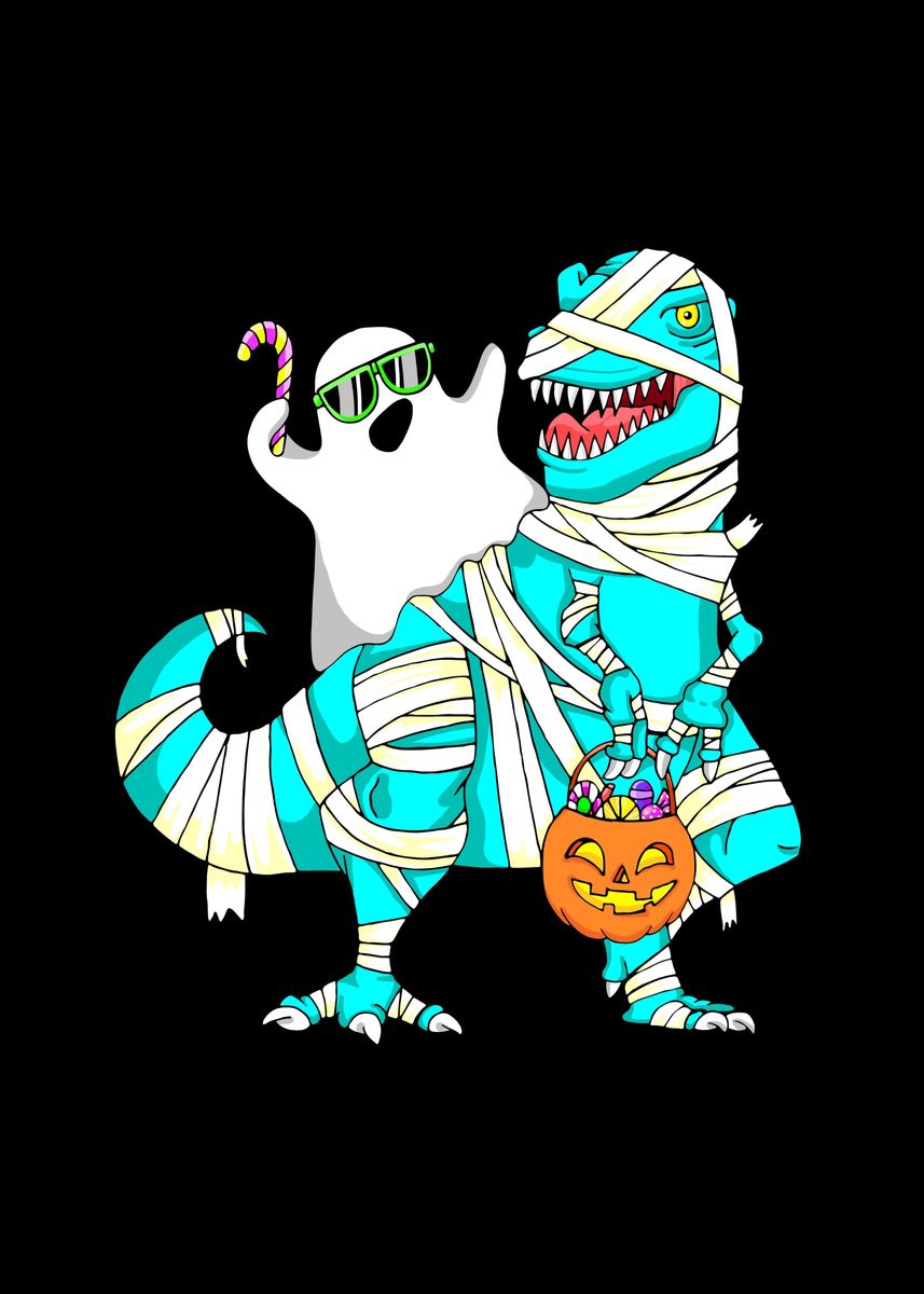 'Halloween T Rex Ghost' Poster by HumbaHarry Geitner | Displate