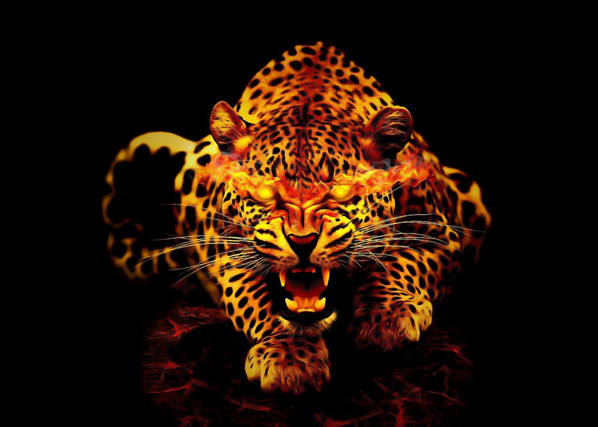 'Fiery Jaguar' Poster by BKingdom | Displate