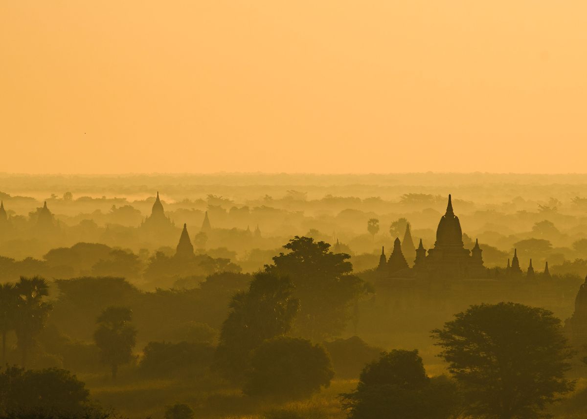 'Myanmar bagan sunset ' Poster by Lomitasu | Displate