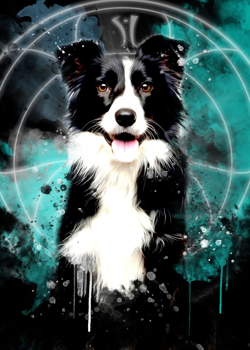 'Border Collie' Poster, picture, metal print, paint by Emma Parrish ...