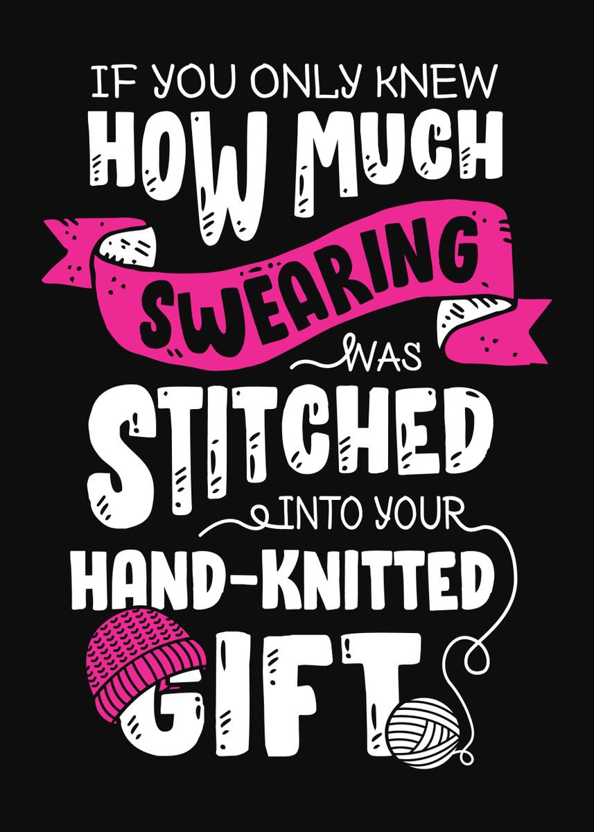 'Funny Knitting Design ' Poster, picture, metal print, paint by Marcel ...