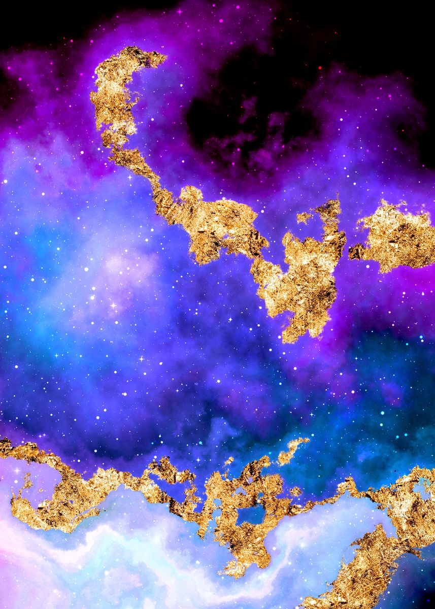 '100 Starry Nebula in Space' Poster, picture, metal print, paint by ...