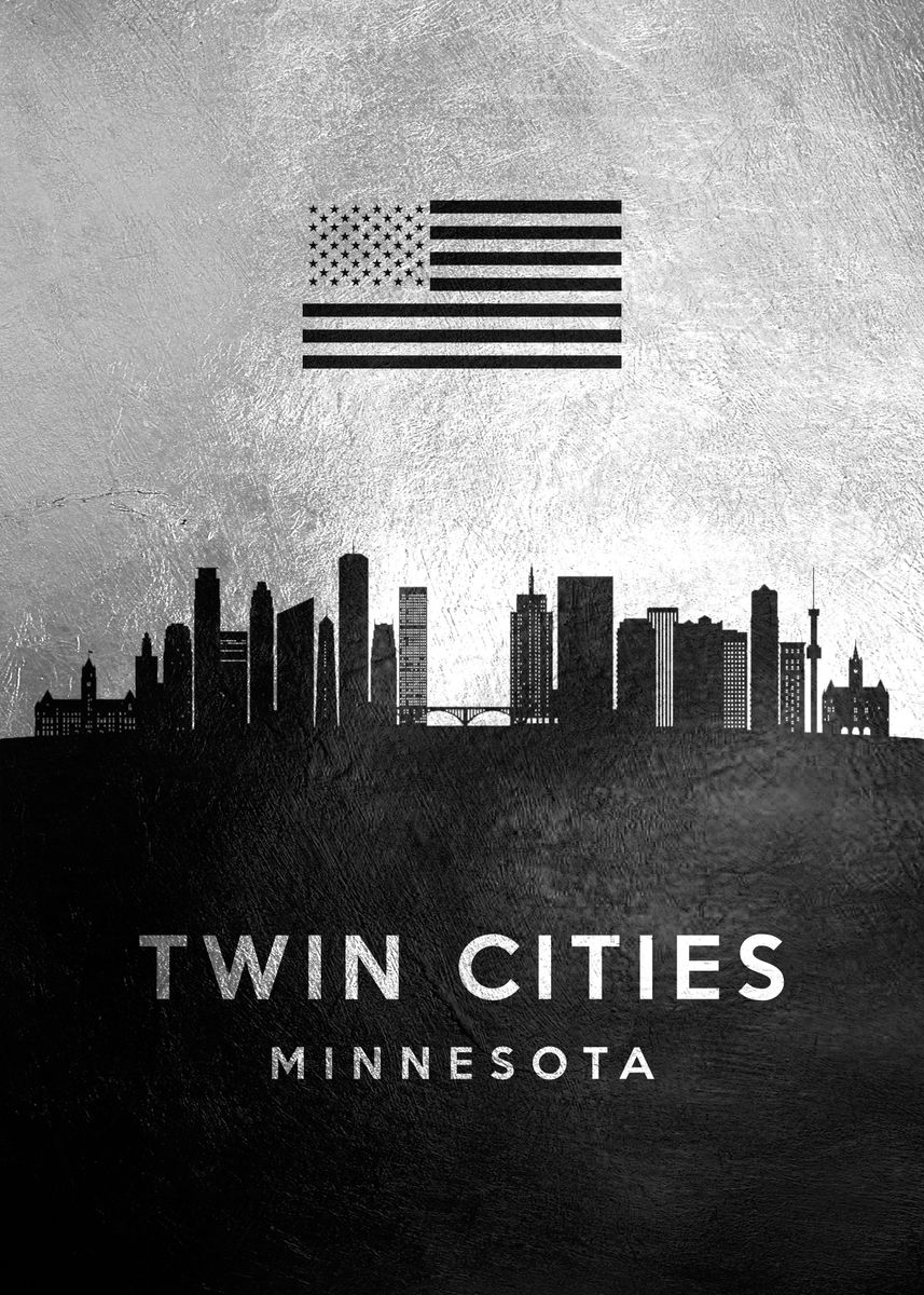 'Twin Cities Minnesota' Poster, picture, metal print, paint by ...