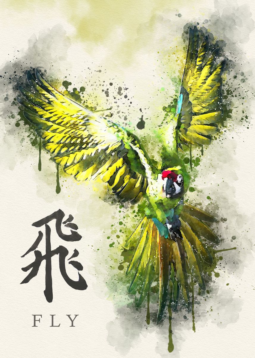 'Bird Color Painting' Poster, picture, metal print, paint by hans skon ...