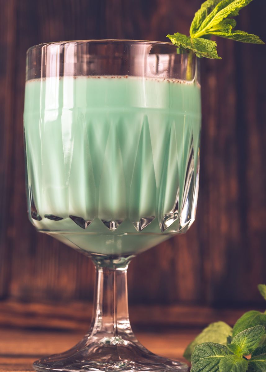 'Glass of Grasshopper Cockt' Poster by Oleksandr Prokopenko | Displate