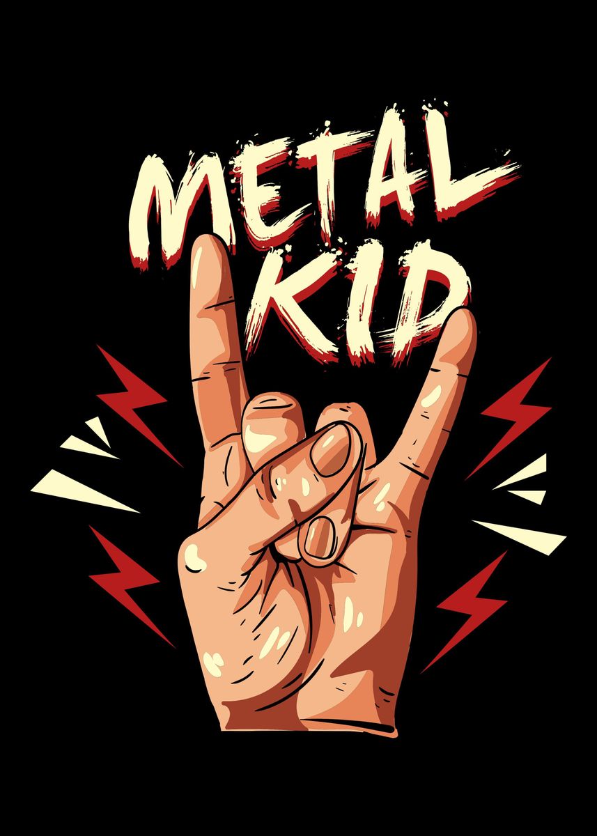 'Metal Kid' Poster, picture, metal print, paint by PiolettaArt | Displate
