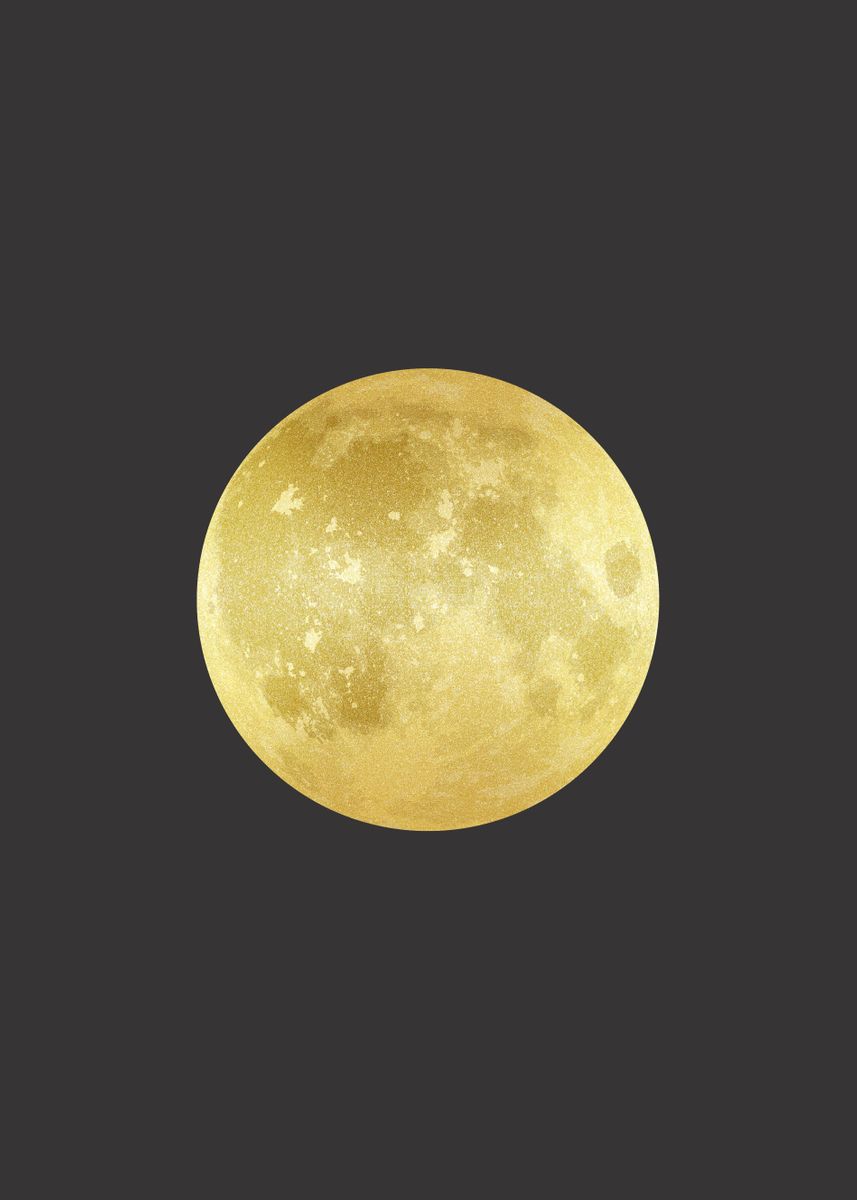'Golden moon' Poster, picture, metal print, paint by Vitor Costa | Displate