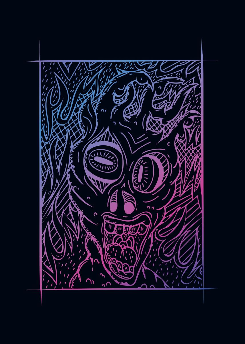 'Soul Burning in Hell' Poster, picture, metal print, paint by Jesse ...