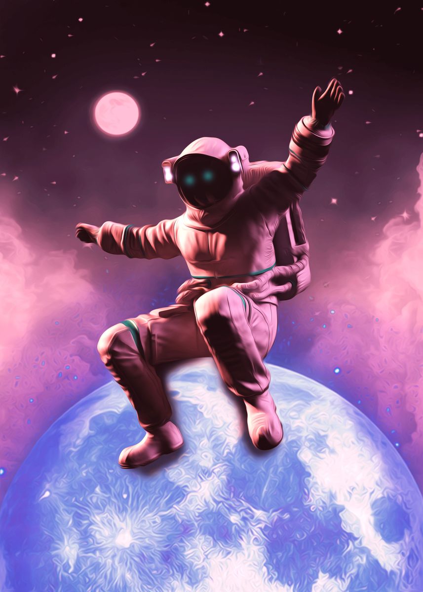 'Astronaut Spaceman Space' Poster, picture, metal print, paint by ...