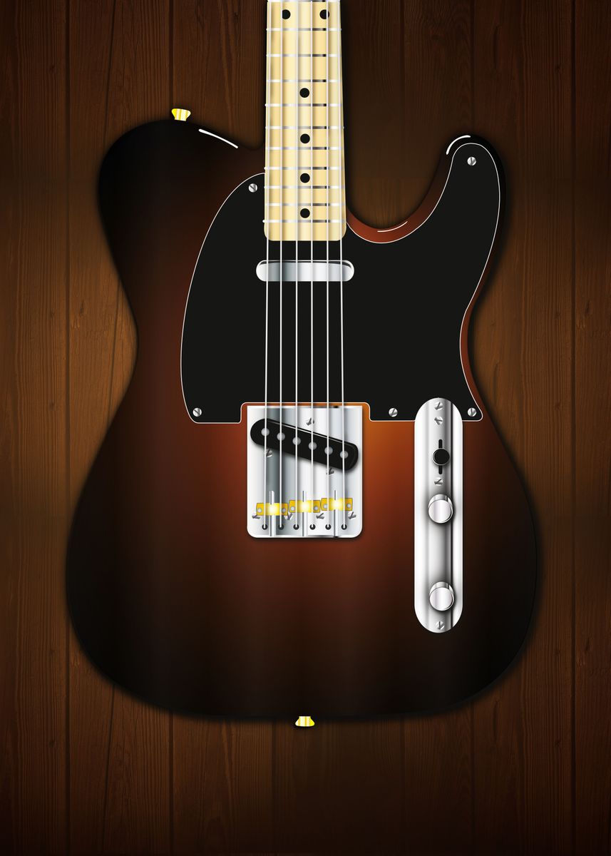 'Telecaster wooden back' Poster, picture, metal print, paint by Matias ...