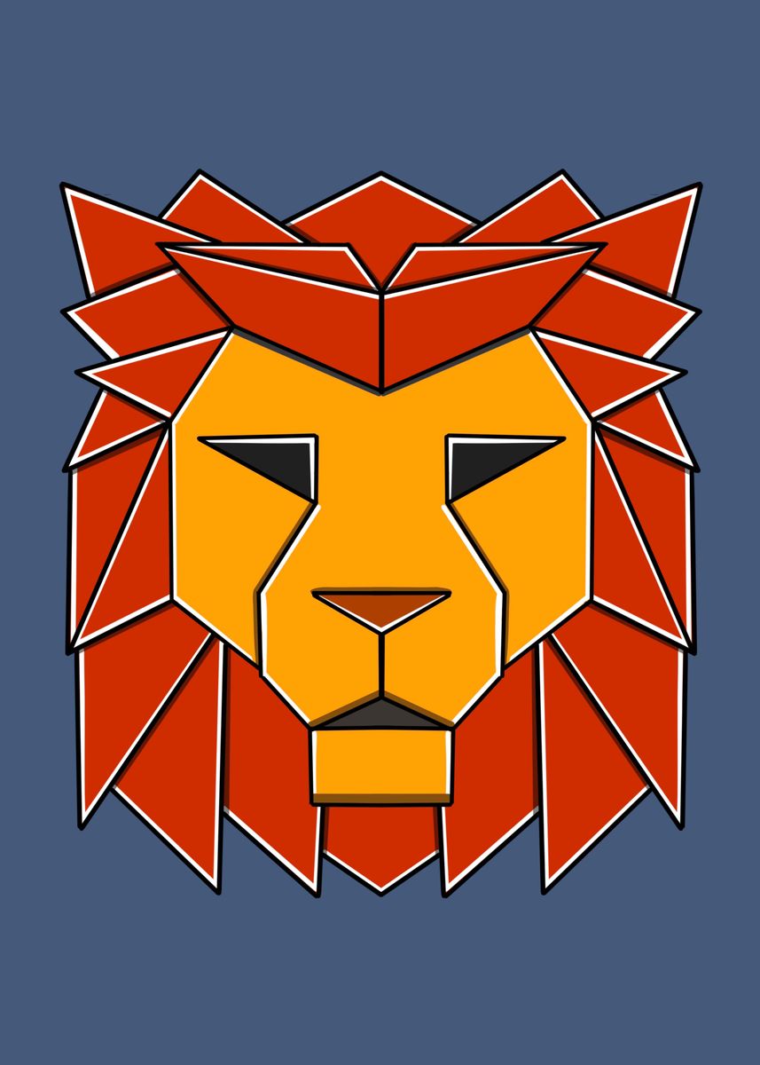 'Squared Animal Lion' Poster, picture, metal print, paint by Hawaiian29 ...