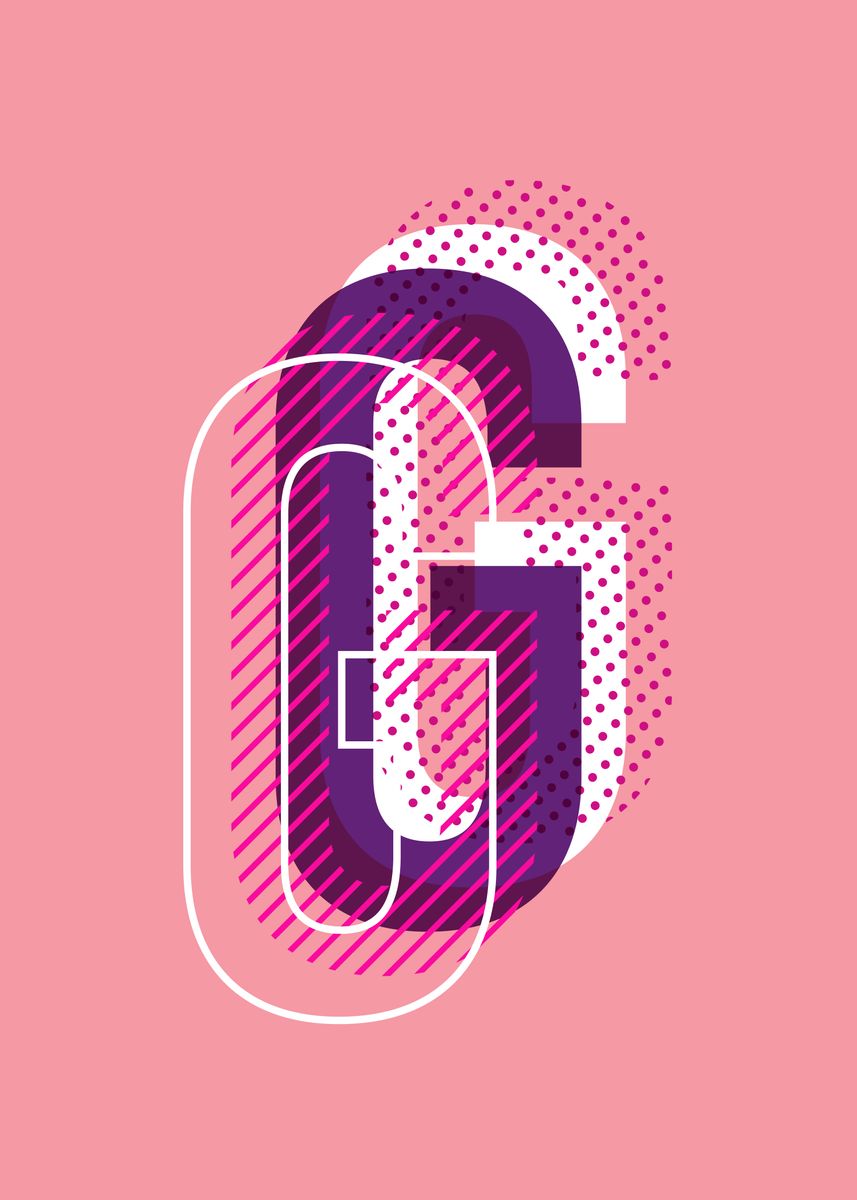 'Pink G ' Poster, picture, metal print, paint by Emileo Estevez | Displate