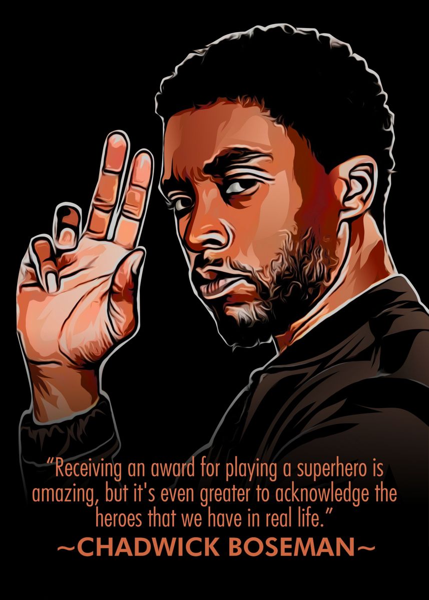 'Chadwick Boseman' Poster, picture, metal print, paint by Miracle ...