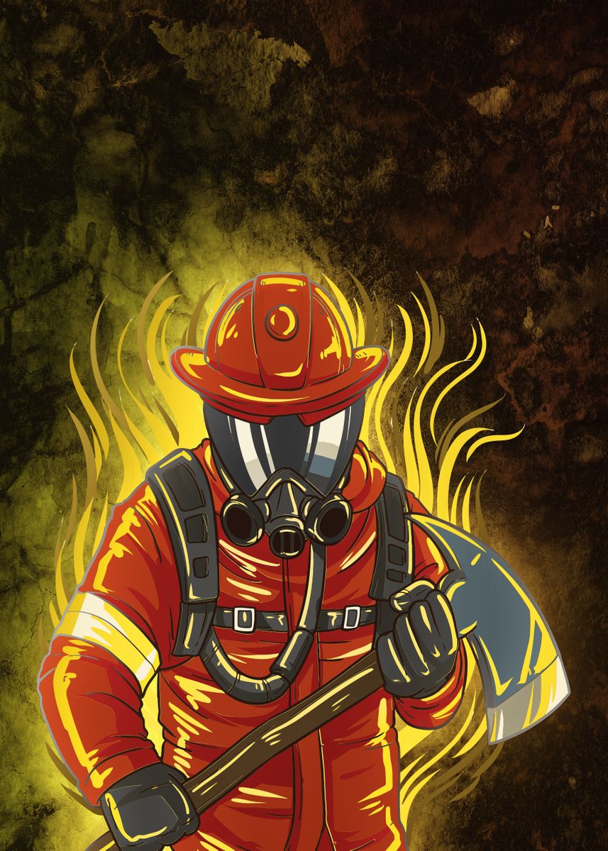 'Fireman Art' Poster, picture, metal print, paint by Reinhard Reschner ...