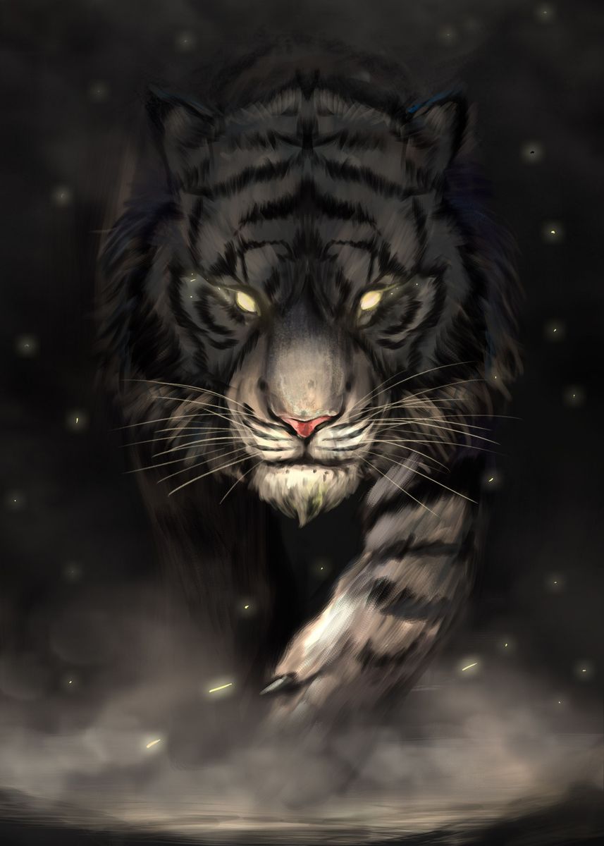 'mythical tiger' Poster, picture, metal print, paint by Eko Hamid ...