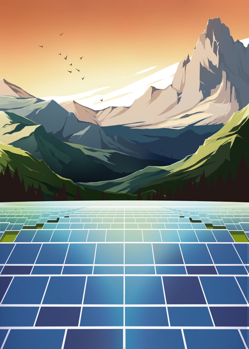 'Solar Lake' Poster, picture, metal print, paint by TO bamly | Displate