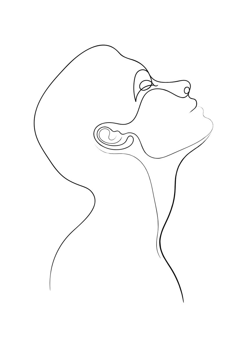 'Looking Up Line Portrait' Poster, picture, metal print, paint by Adam ...