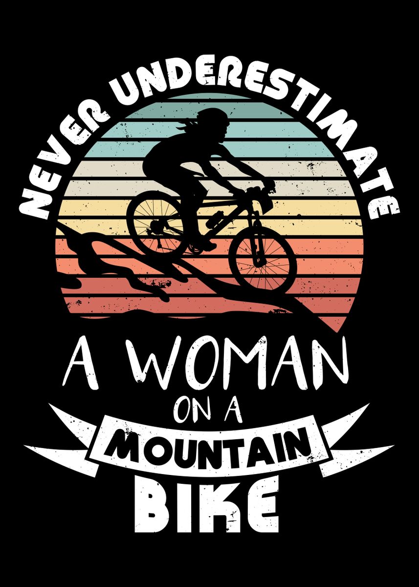 'A Woman on a Mountain Bike' Poster by Philip Anders | Displate