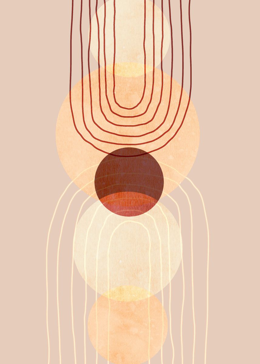 'Mid Century Modern Shapes' Poster, picture, metal print, paint by ...