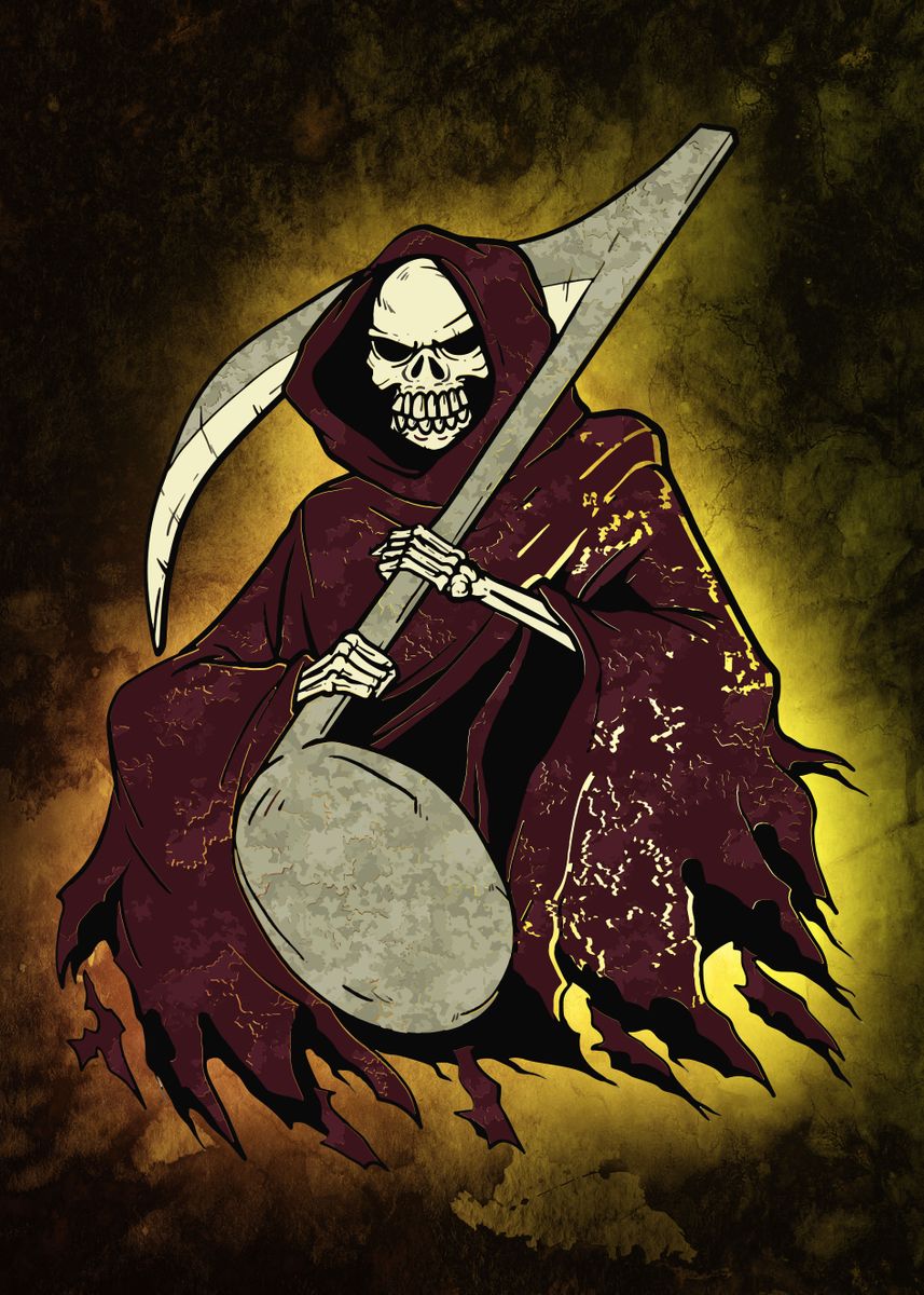 'Reaper Death Eighth Note' Poster, picture, metal print, paint by ...