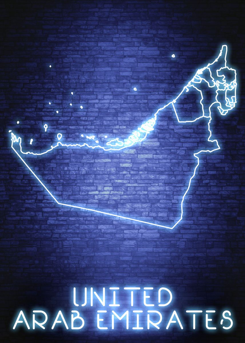 'united arab emirates' Poster, picture, metal print, paint by ...