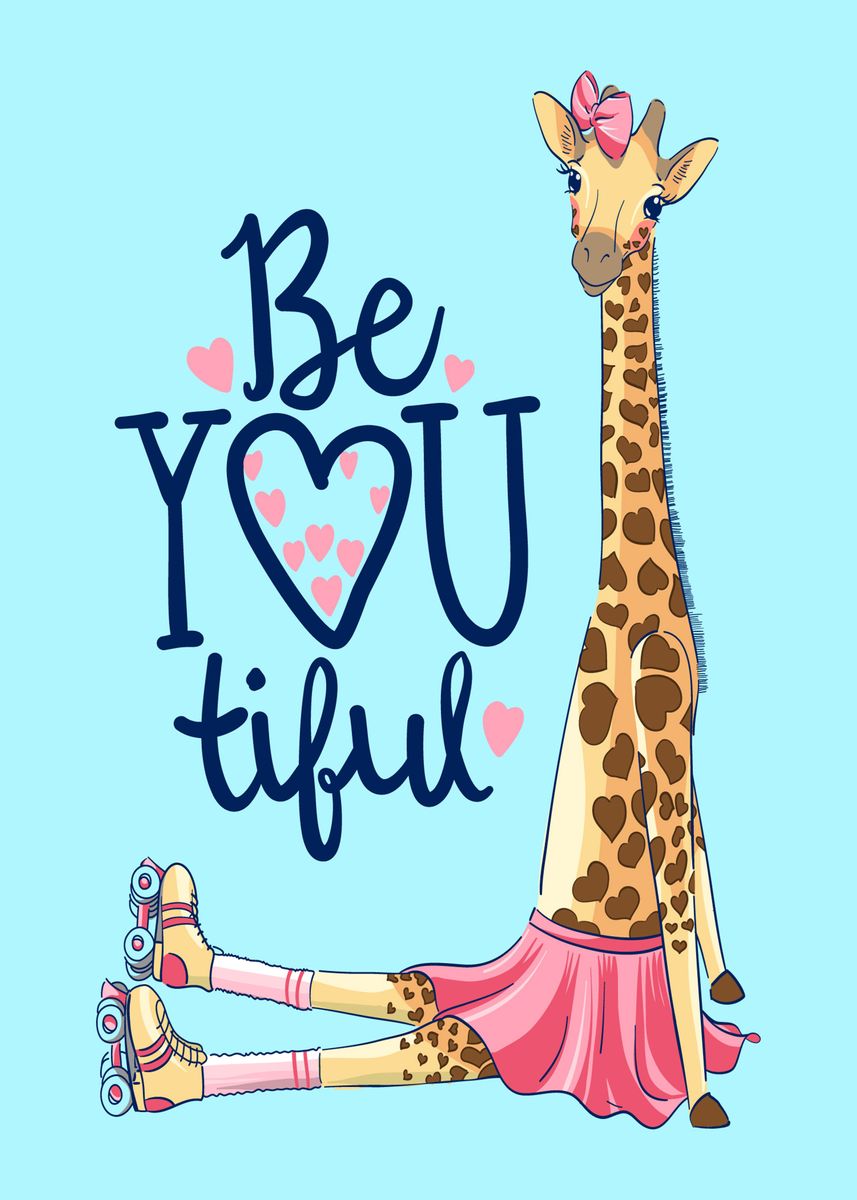 'Beautiful Giraffe Girl ' Poster, picture, metal print, paint by Max ...