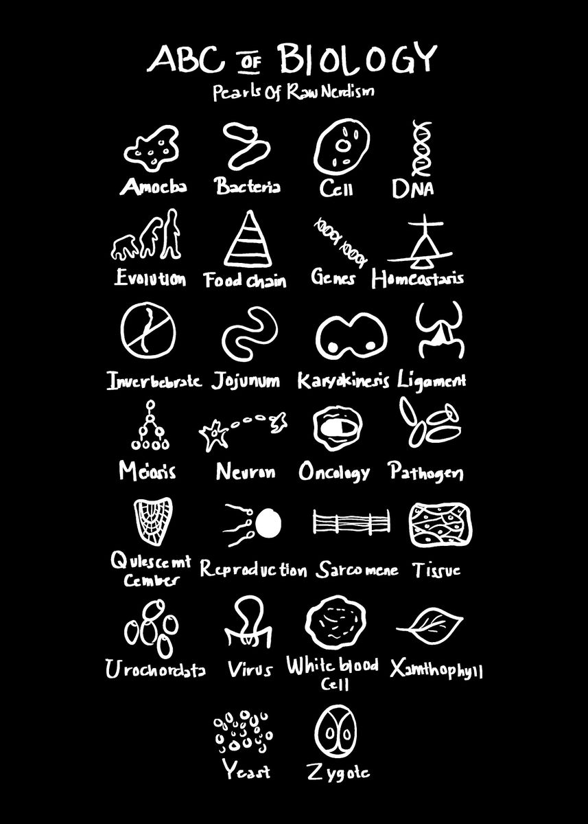 'ABC Of Biology Biologist o' Poster, picture, metal print, paint by ...