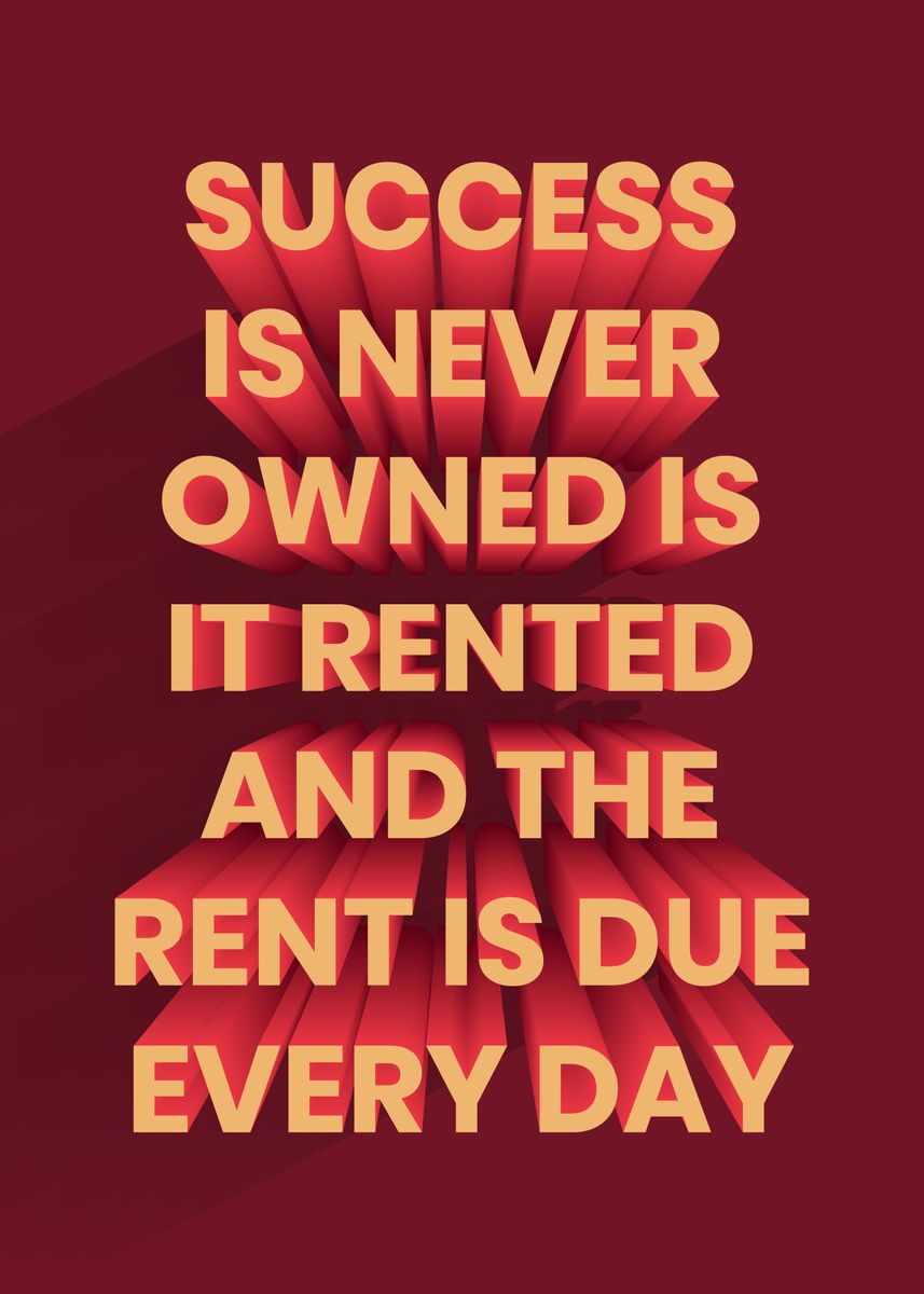 '3D Motivation Quote' Poster, picture, metal print, paint by Rizalul ...