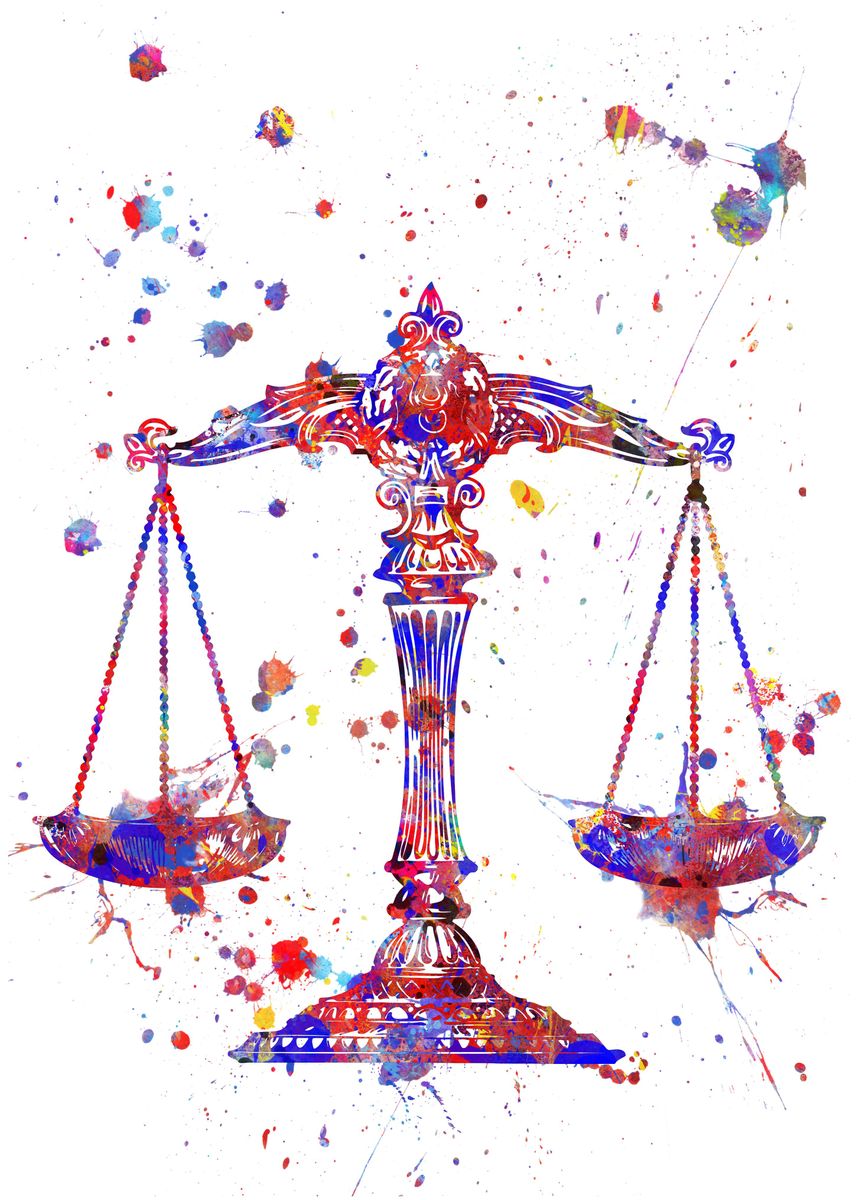'Scale of justice ' Poster, picture, metal print, paint by RosaliasArt ...