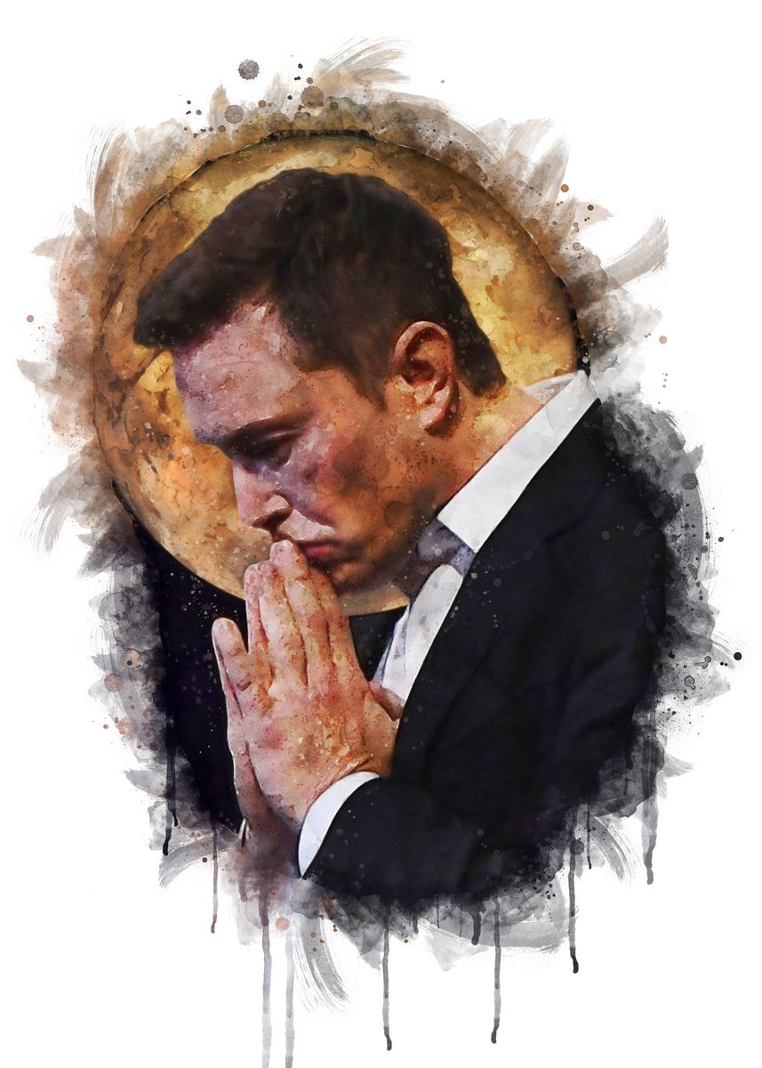 'Elon Musk art watercolor' Poster, picture, metal print, paint by Kitty ...