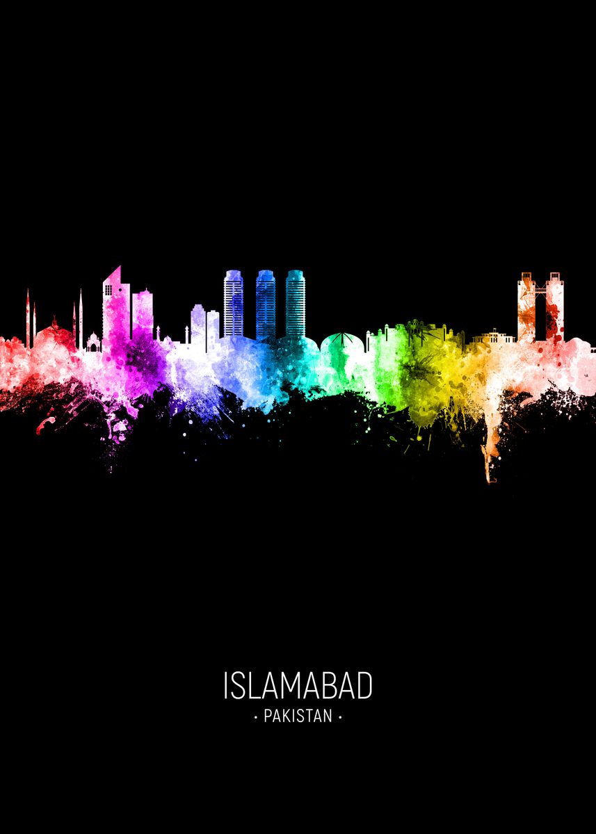 'Islamabad Skyline Pakistan' Poster by Michael Tompsett | Displate