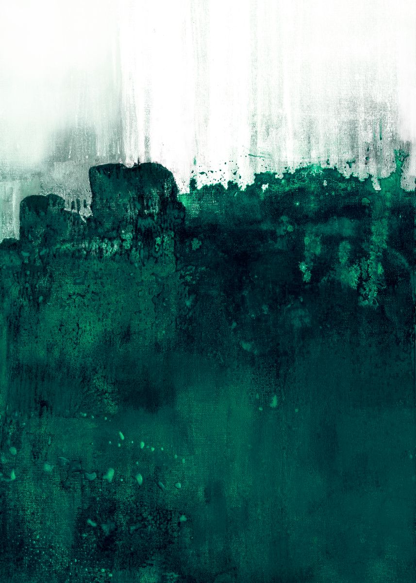 'Emerald landscape ' Poster, picture, metal print, paint by Ela ...