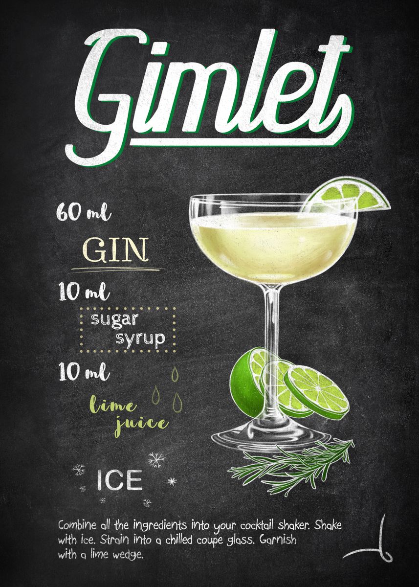 'Gimlet' Poster, picture, metal print, paint by Joan Derpp | Displate
