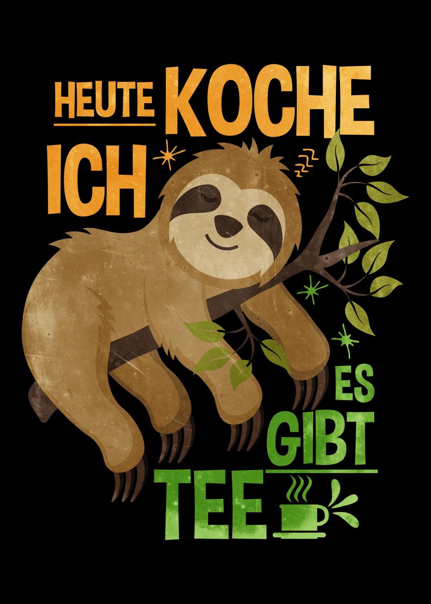'Funny Sloth Gift For Lazy ' Poster, picture, metal print, paint by ...