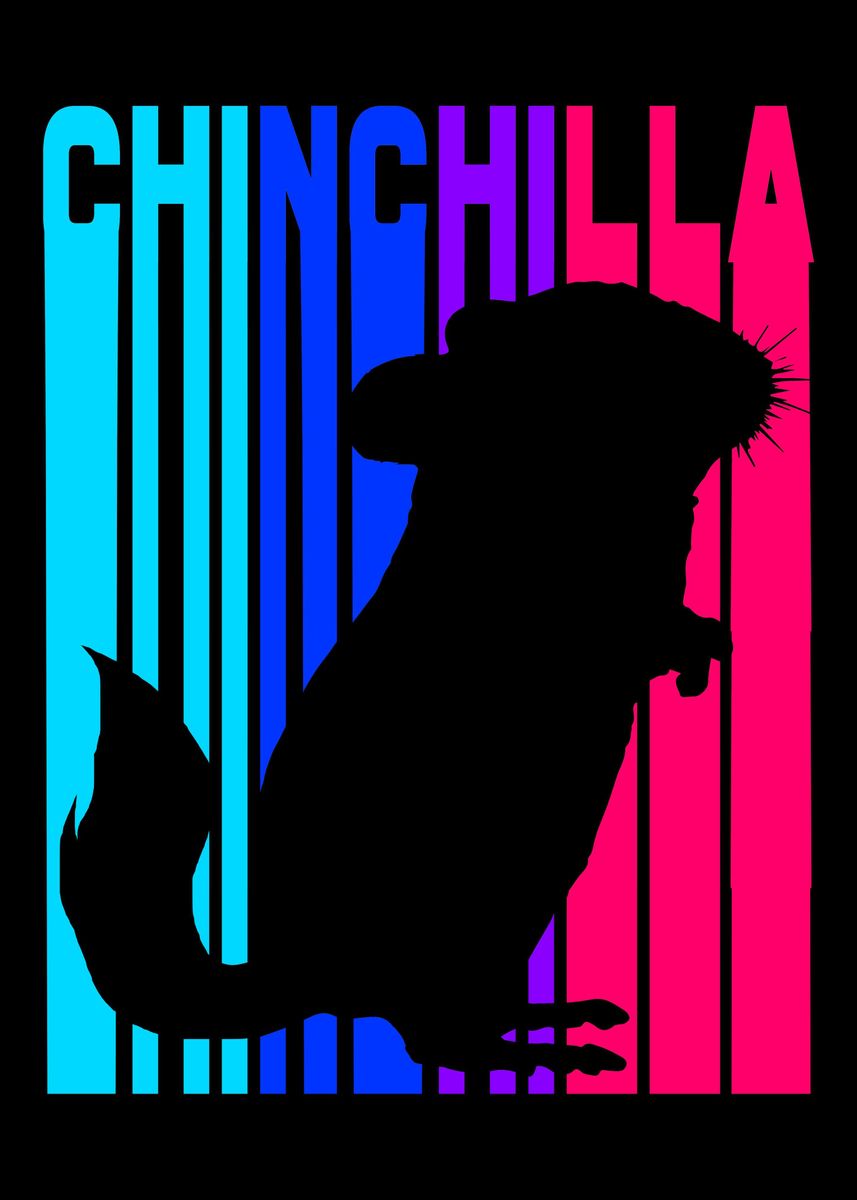 'Chinchilla Colorful Pet' Poster, picture, metal print, paint by ...