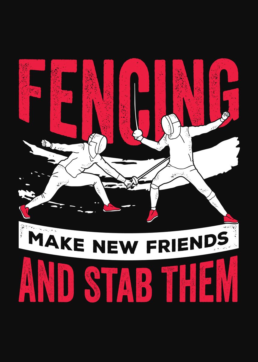 'Funny Fencing Design' Poster by Marcel Doll | Displate