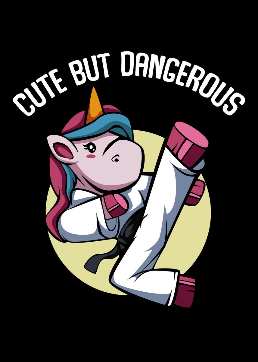 'Cute But Dangerous Unicorn' Poster, picture, metal print, paint by ...