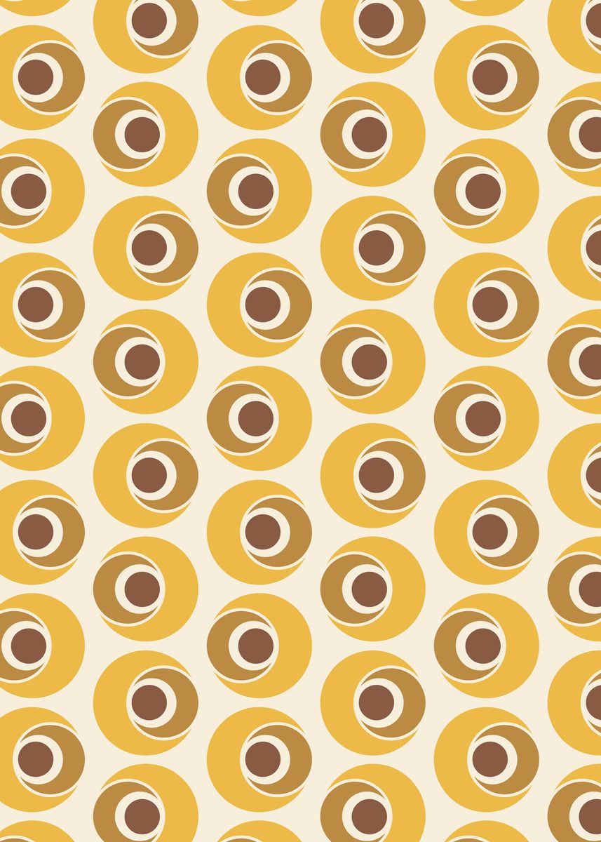 'Brown Retro Pattern 03' Poster, picture, metal print, paint by Aloke ...