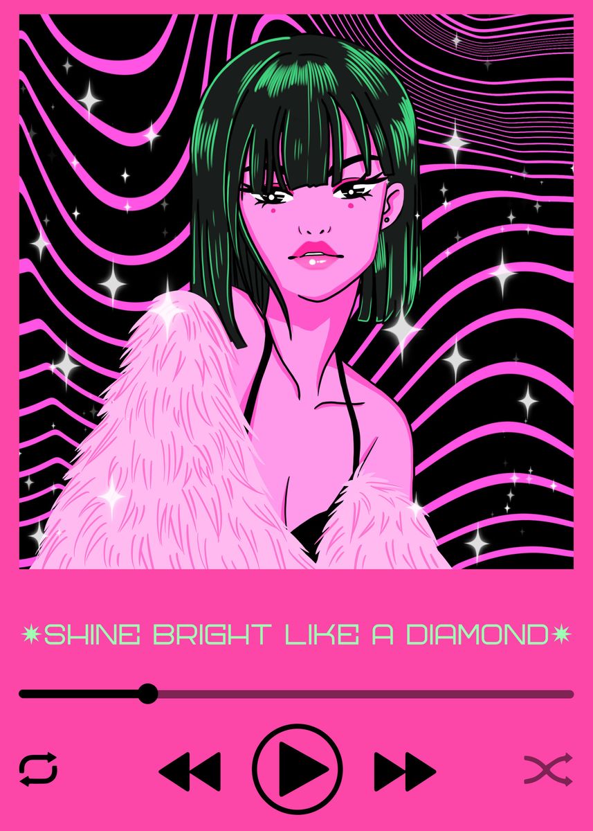 'Anime Girl Music Player ' Poster by Max Ronn | Displate