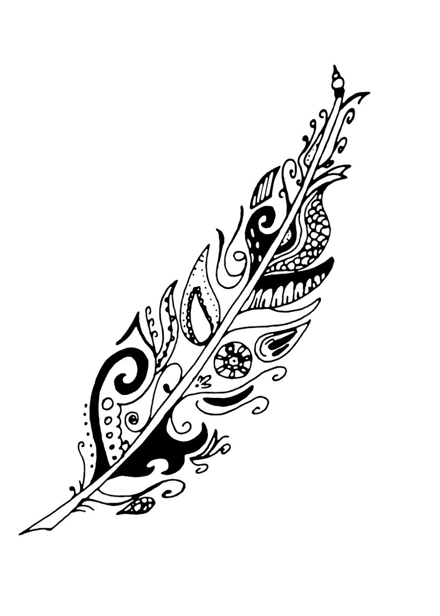 'Fluid geometric feather' Poster, picture, metal print, paint by Eli ...