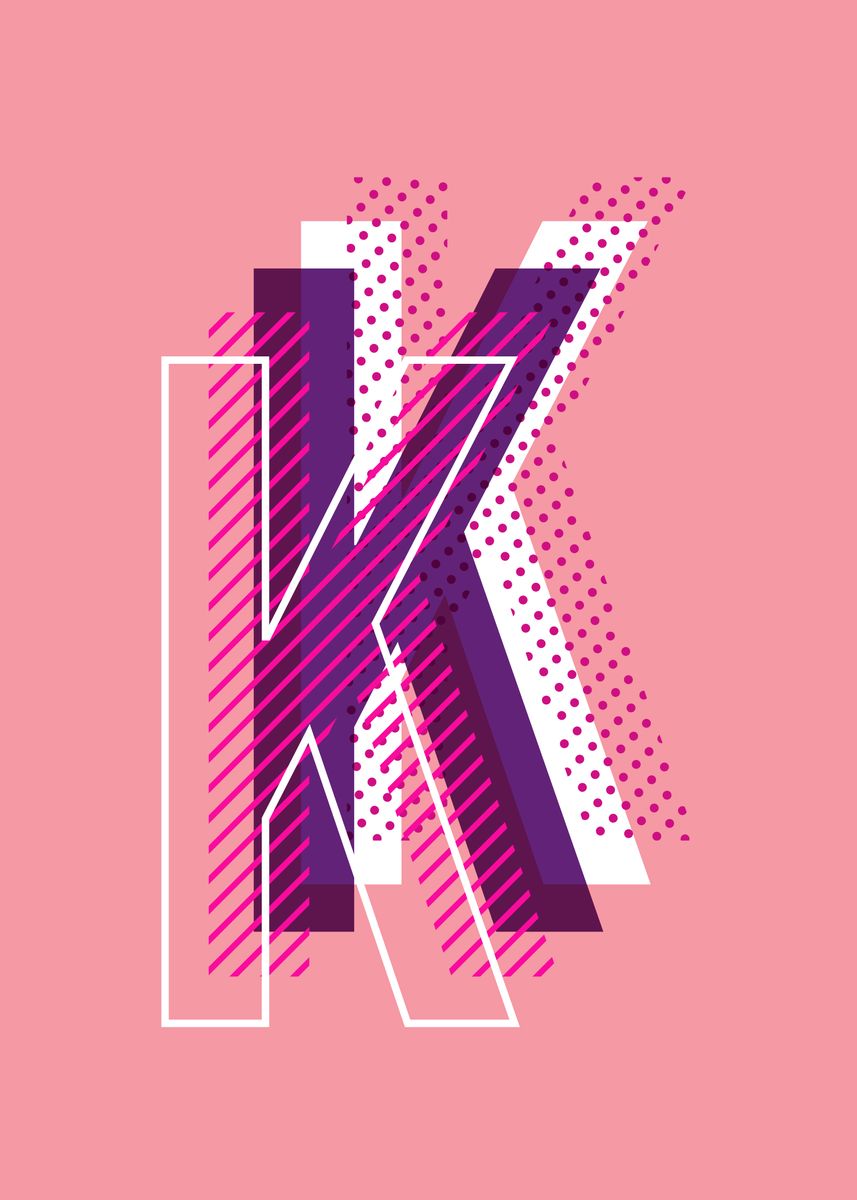 'Pink K ' Poster, picture, metal print, paint by Emileo Estevez | Displate