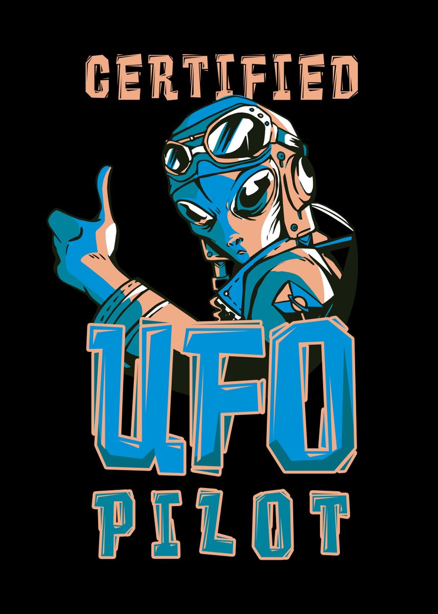 'UFO Drivers License' Poster, picture, metal print, paint by MrColorUp ...