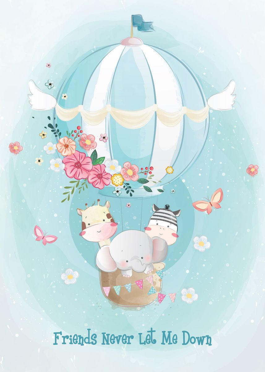 'Cute Balloon Animal Babies' Poster by Kunyah | Displate