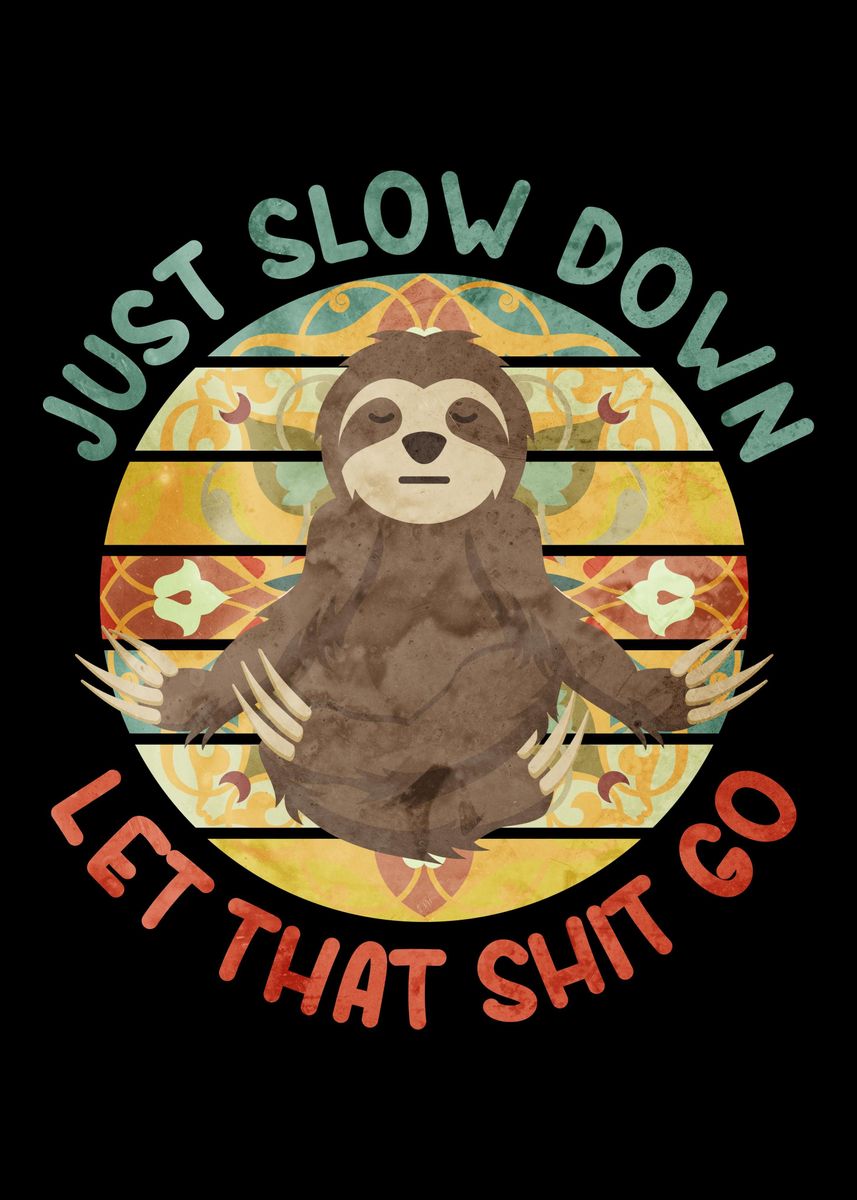 'Funny Sloth Gift For Lazy ' Poster, picture, metal print, paint by ...